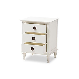 Baxton Studio 3-Drawer, White Wash