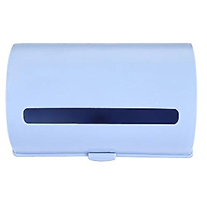 Trash Bag Roll Box Back Adhesive Wall Mount Trash Garbage Plastic Bag Storage Box Organizer Rack Wall Mounted Plastic Bag Holder Trash Bag Dispenser Roll Holder(Blue)