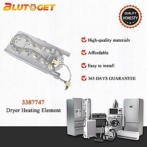 3387747 W11344457 Dryer Heating Element by Blutoget - Fit for Whirlpool Amana Ken-more Kitchen-Aid Dryer - Replaces PS11741416 WP3387747 W11045584 AP6008281 AP2947033 PS344597 MEDC700VW0 GEW9200lW1
