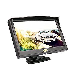 Backup Camera Monitor,RAAYOO S5-001 5 inch High Definition TFT LCD Monitor Display Screen for Car Rear View Camera with 2 Optional Bracket,2 Way Video Input,12V/24V(5 inch-01)