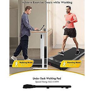 FLIMDER Under Desk Treadmill, Walking Pad for Home/Office, 2.5HP Portable Walking Treadmill, Electric Treadmill with Remote Control, 265 lbs Weight Capacity (Black)
