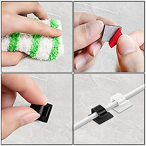 JHYuaY 150 Pcs Cable Clips, Adhesive Cable Organizer Cord Holder Wire Clip Wire Management Self Adhesive Hooks Wire Holder for Office,Home