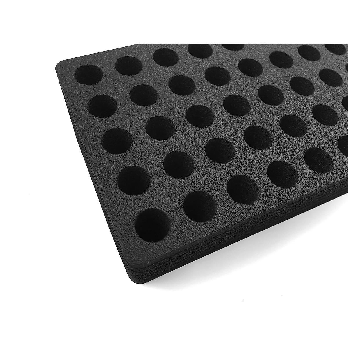 Polar Whale Test Tube Organizer Black Foam Storage Rack Stand Transport Holds 50 Tubes Fits up to 13mm Diameter Tubes