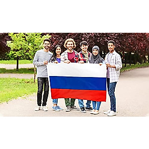DANF Russia Flag 3x5 Ft Thick Polyester, Fade Resistant, Brass Grommets, Canvas Header, Double Sided Russian National Flags 3x5 Feet