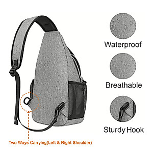 MOSISO Sling Backpack, Multipurpose Crossbody Shoulder Bag Travel Hiking Daypack, Gray, Medium