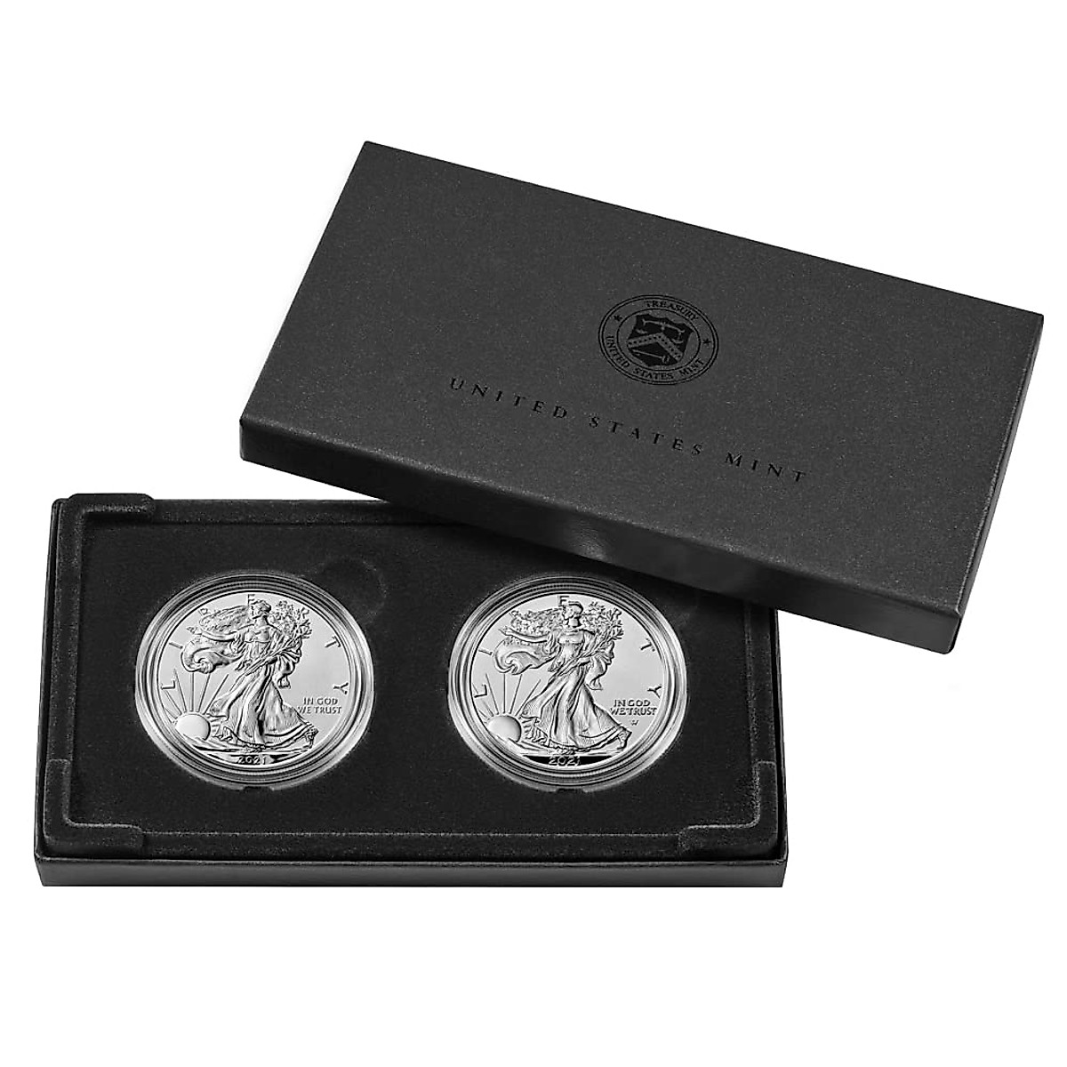 2021 Two-Coin Set Designer Edition American Eagle Silver Reverse Proof $1 Reverse Proof US Mint