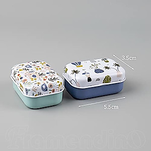 Framendino, 5 Pack Mini Trinket Coin Box Small Floral Containers with Lid for Jewelry Storage Case Tinplate (Random Color)