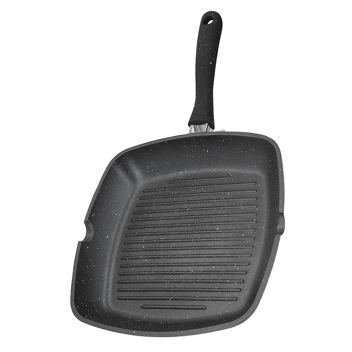 Nonstick Grill Pan,Square Griddle Pan,Aluminum Skillet Steak Bacon Pans with Detachable Handle for Restaurant Indoor Outdoor Barbecue Frying Sauteing Black