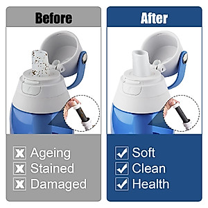 2pcs Bite Valve Replacement Compatible with Brita Water Bottle & Brita Filter Water Bottle Replacement, Plus 4pcs Water Bottle Filter for Brita, Silicone Water Bottle Mouthpiece Replacement