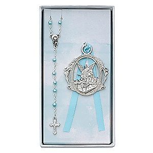 Blue Rosary & Crib Medal