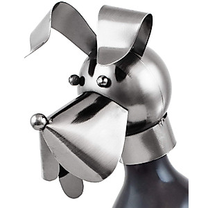 BRUBAKER Wine Bottle Holder 'Dog' - Table Top Metal Sculpture - with Greeting Card