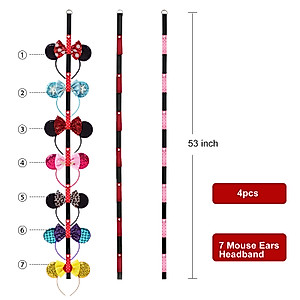 Fancheer 3Pcs Mouse Ears Headband Holder Hair Accessories Storage Headpiece Hanger Organizer Hanging Wall Display Decor