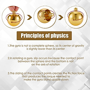 2 Pieces Metal Spinning Top Metal Flip Over Top Aluminum Top Spinner Top Physics Toy Gyroscope Stainless Steel Top Educational Toys for Girls Boys and Adult