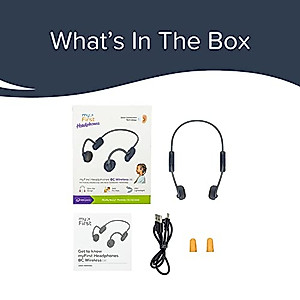 myFirst Headphones BC Wireless Lite New Version Headphones for Boys Girls Kids with Bone Conduction Technology Suitable for Online Class, Music Player, Audiobook (Space Blue)