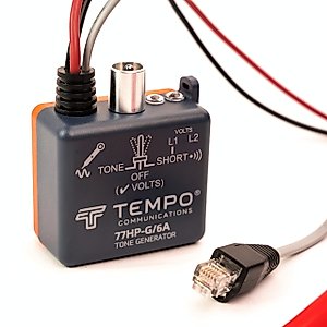 Tempo 77HP-G/6A Tone Generator w/ABN Clips | Cable Tracing, Continuity Testing, Polarity Testing | RJ11, RJ45 | Twisted Pair & Coaxial Cables | Professional Grade (2023 Model)