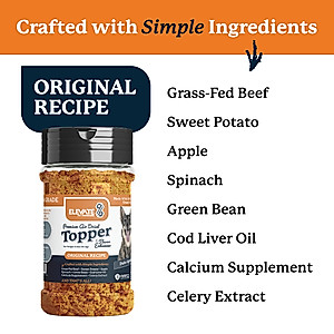 100% Human Grade - Dog Food Toppers for Picky Eaters - Air Dried, All Natural, USA Grass Fed Beef - Limited Ingredient, Grain Free - Seasoning, Meal Mixer, Dog Food Toppers for Dry Food – Beef