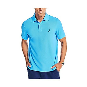Nautica Men's Sustainably Crafted Classic Fit Deck Polo,Azure Blue,XL