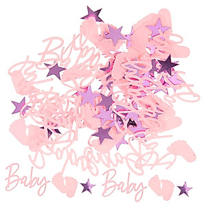 ifundom 5pcs 1 Baby Shower Baptism Table Confetti Gender Reveal Table Scatter Baby Reveal Confetti Star Confetti Gender Reveal Confetti Baby Footprint Confetti Plastic Supplies Cross