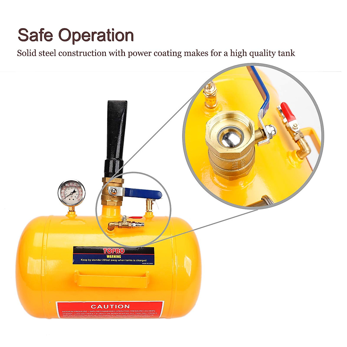 BLACKHORSE-RACING 5 Gallon Air Tire Bead Seater - 145PSI Blaster Tool Seating Inflator w/Gauge Car Truck ATV Tank Heavy Duty