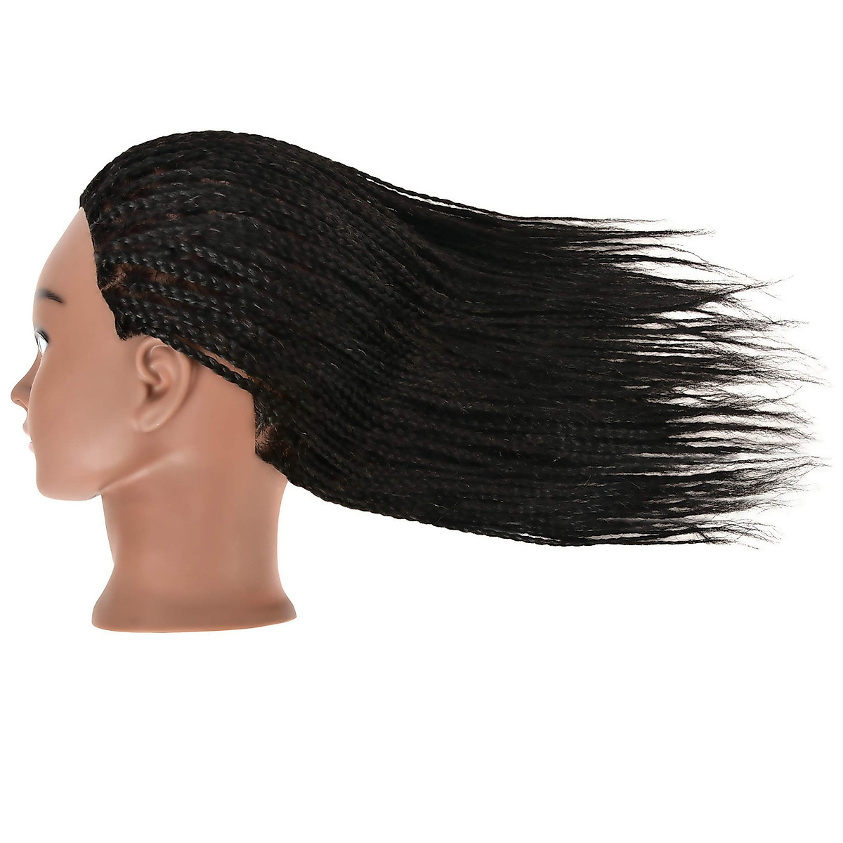 RYHAIR Mannequin Head with Human Hair for Hairdresser Training Braiding Styling Manikin Cosmetology Makeup Manican Doll Display Practice with Stand