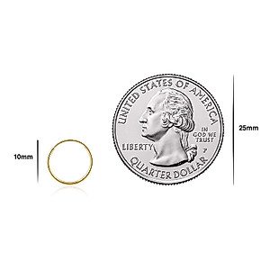 14k Solid Gold Endless Hoop Earrings Sizes 10mm - 20mm, Thin Cartilage, Helix Earring, Nose Hoop, Tragus Earring, 100% Real 14k Gold (10mm)