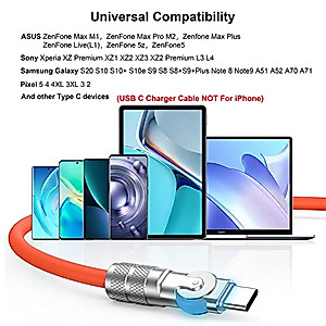 Type-C Charger Fast Charging Cable, 5A 3.3Ft/1M USB A to USB C Super Fast Charger Cable 180° Rotation LED Display, Compatible with Samsung Galaxy S21 S20, Note 20 10, Sony, PS5, LG, Pixel etc