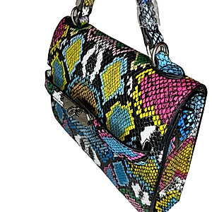 Multicolor Snakeprint mini tote
