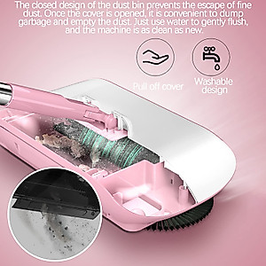 Sweeper 3-in-1 Mops for Floor Cleaning, Hand Push Sweeper Household Lazy Sweeper, Dry and Wet Multi Surface Floor Cleaner Lightweight - Ideal for Pet Hair&Crumby Messes (Pink)