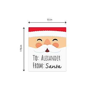 Personalized from Santa Gift Labels / 72 Custom Christmas Sheeted Labels / 1.5" x 1.75" Holiday Gift Tags