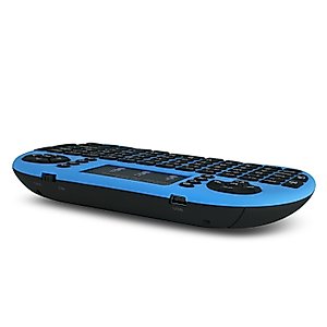 Rii Mini Bluetooth Keyboard with Touchpad＆QWERTY Keyboard, Backlit Portable Wireless Keyboard for Smartphones/ Laptop/PC/Tablets/Windows/Mac/TV/Xbox/PS3/Raspberry Pi .(i8+ Blue)
