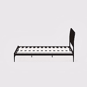 RST Brands Kairosis Metal Indoor Modern Bed, Rolled Poplar Veneer Slats, No Box Spring Needed, King (U.S. Standard), Black