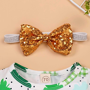 Toddler Baby Girls St.Patrick's Day Outfit Shamrocks Bodysuit Tutu Skirt Headband Spring Clothes Set 1-6T (Green, 4-5T)