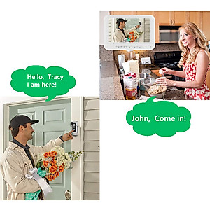 AMOCAM Video Intercom System, 7 Inche Monitor Wired Video Door Doorbell Kit, Outdoor IR Camera Door Intercom, Support Monitoring, 2-Way Intercom Unlocking for Home