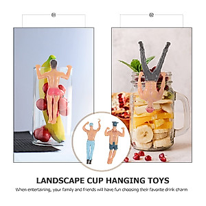 Ipetboom 16Pcs Glass Markers, Wine Glass Figure Charms Anime Figurines Doll Toy Wine Bottle Marker Cup Hanging Ornament Identify Label for Champagne Drink Markers