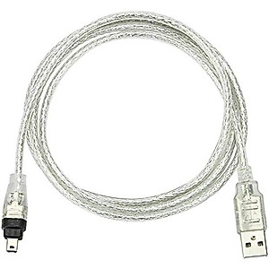 USB 2.0 Male to IEEE 1394 Mini 4Pin Male iLink Firewire DV Adapter Cord Cable Compatible with Sony DV