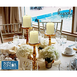 HYOOLA Ivory Pillar Candles 2x3 Inch - Unscented Pillar Candles - Set of 4 - European Made