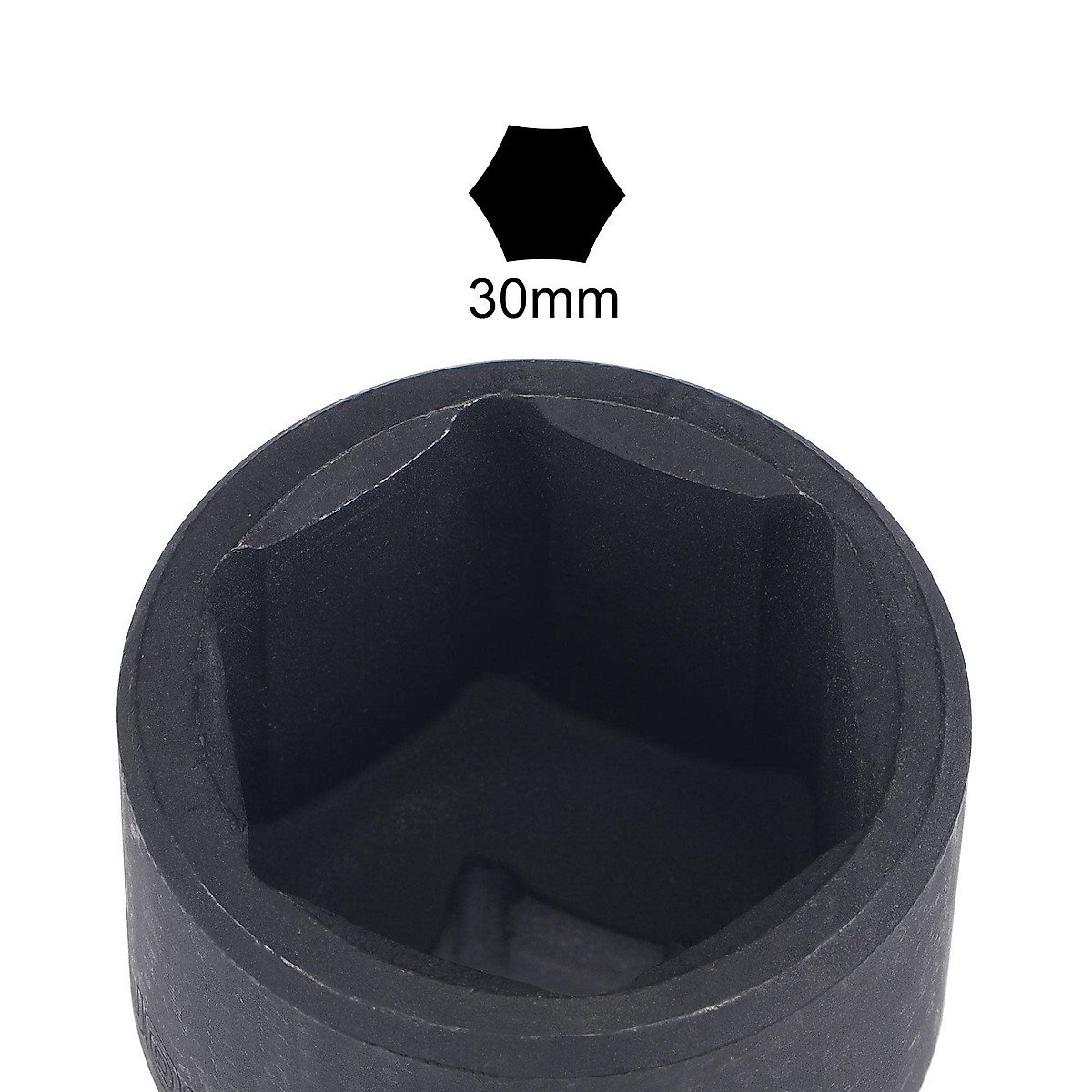 uxcell 1/2" Drive by 30mm 6-Point Impact Socket, CR-V Steel 1.77" Length, Shallow Metric Sizes
