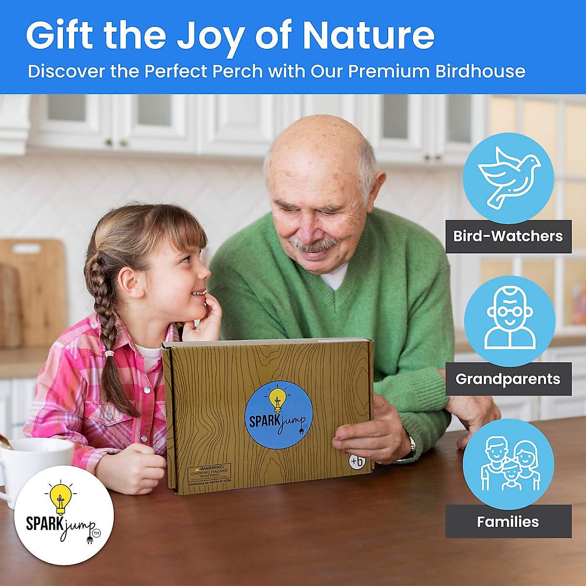 SparkJump Cedar Wood DIY Bird House Kit for Kids and Adults