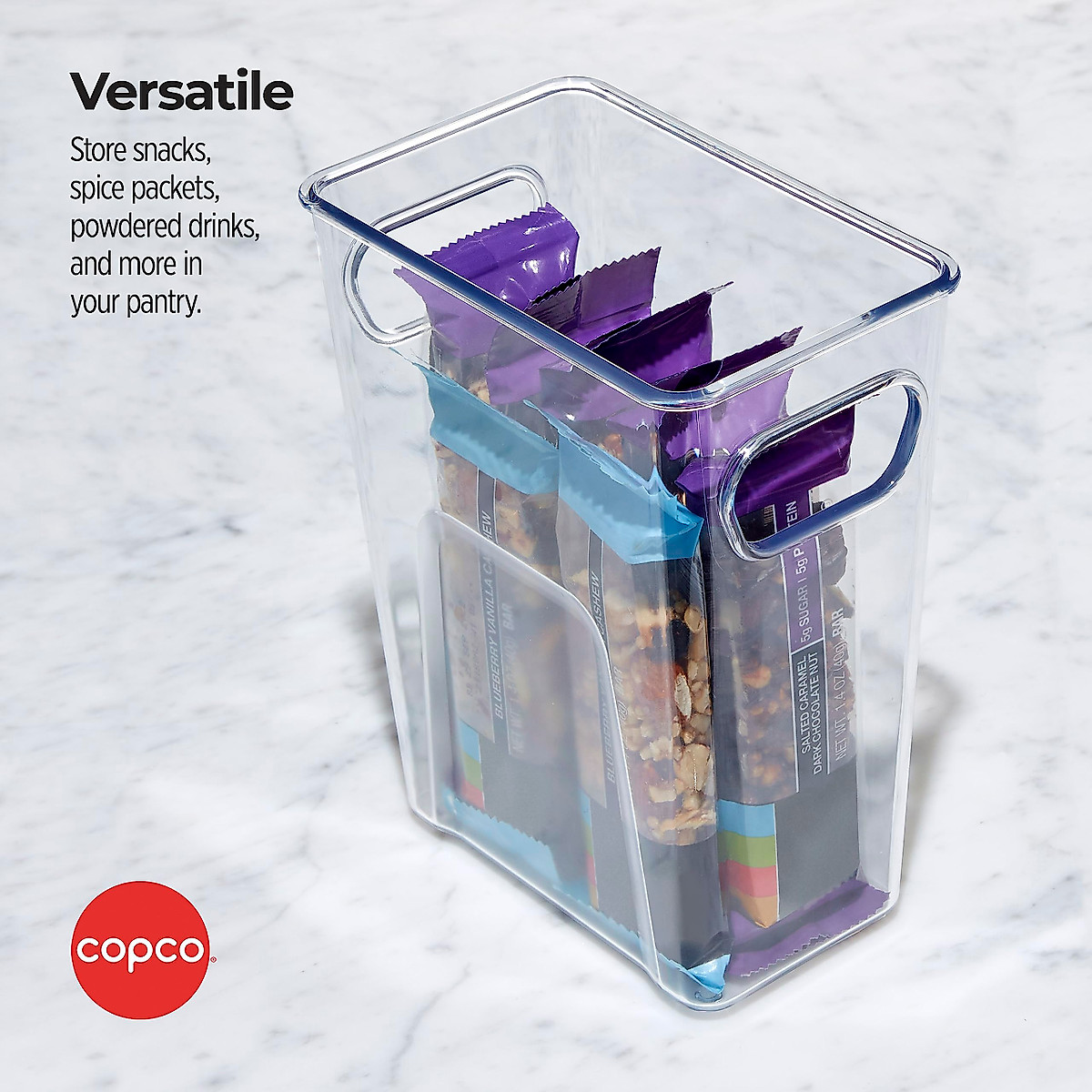 Copco Mini Tall Storage Bin, 5.5 x 3.5 x 7 Inch, Clear