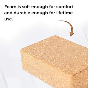 AW Direct Cork Yoga Blocks, Non-Slip Cork Block for Exercise, 100% Natural, Eco-Friendly Exercise Blocks to Improve Stability, Poses, Flexibility, and Alignment, Pack of 2 Fitness Blocks