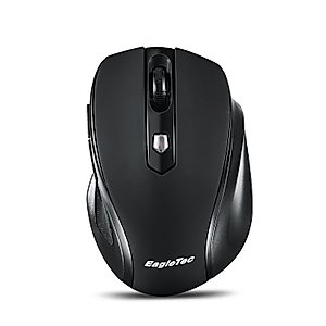 Eagletec K104 Wireless Keyboard and Mouse Combo Slim, Flat & Quiet, Ergonomic Full Size 104 Keys Keyboard & Portable Wireless Mouse for Windows PC (Black Wireless Keyboard & Mouse Set)