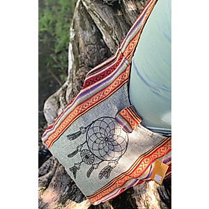 Himalaya Handmade Cotton Shoulder Bag, Unique Tapestry Hippie Crossbody with Dream Catcher Print Hobo Cross body Women bag, Festival bag Sling Boho Bag/Handmade with Love., Multi Colored Orange
