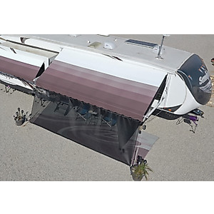 ShadePro - RV Awning Fabric Replacement - Heavy Duty Weatherproof Vinyl - Universal Outdoor Canopy for Camper, Trailer, and Motorhome Awnings - Granite - 16' (Fabric 15' 2")