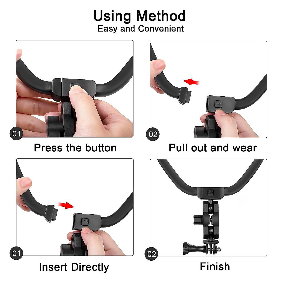 Taisioner POV Neck Mount Necklace Holder Chest Strap for Smartphone GoPro AKASO DJI Action Camera and Smart Phone Video Record Accessories