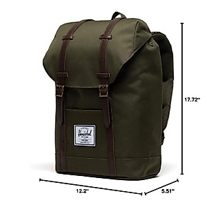 Herschel Retreat Backpack, Ivy Green/Chicory Coffee, Classic 19.5L