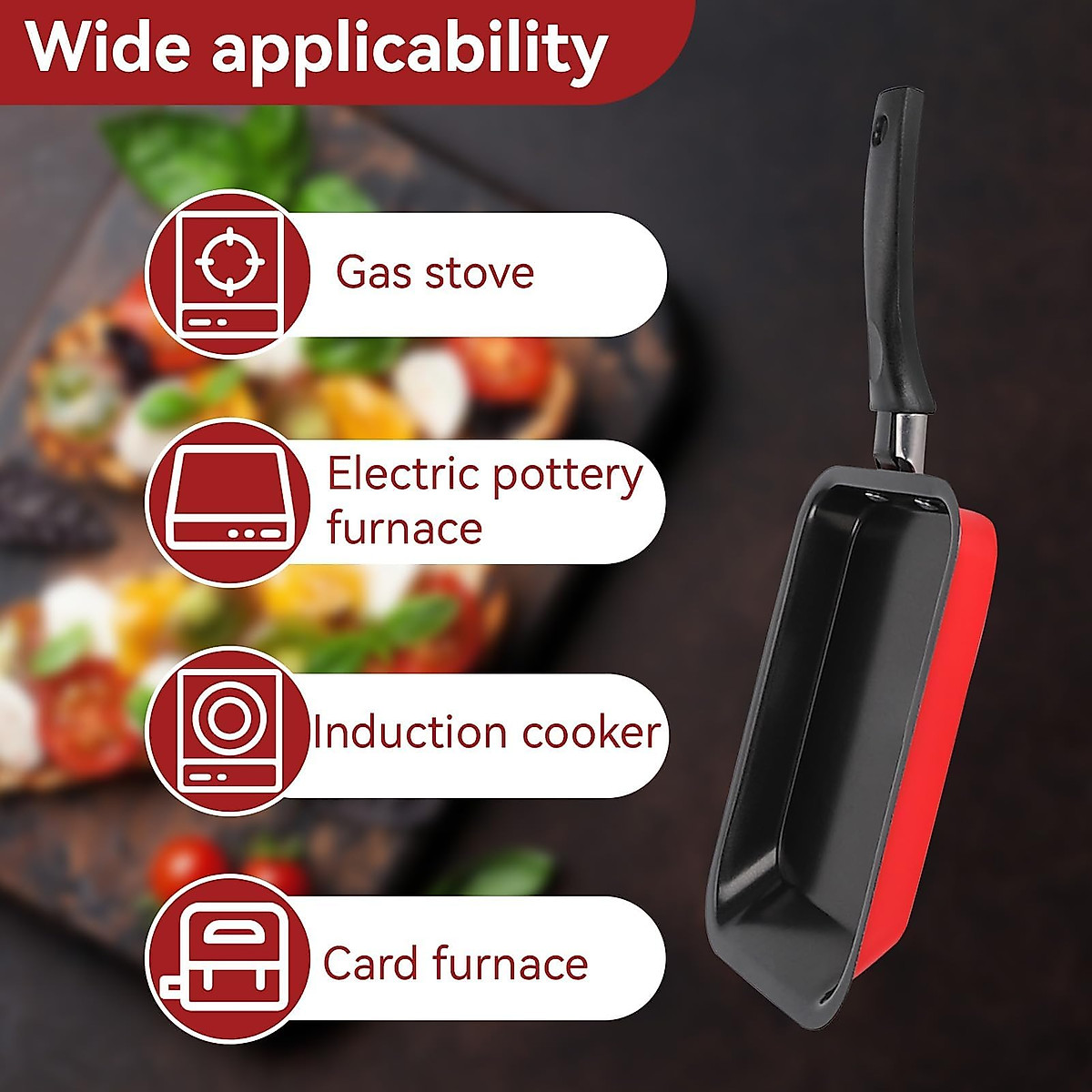 Omelette Pan, Tamagoyaki Pan Nonstick Frying Pan Griddle Pan Skillet with Spatula Nonstick Carbon Steel Egg Frying Pan Japanese Omelette Pan with Kitchen Cooking Tools (7.1 X 4.9 X 0.8in)