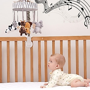 Baby Mobile for Crib,ACRABROS Crib Mobile for Boys Girls,35 Lullabies Digital Musical Box,Woodland Nursery Decor Toys,Jungle Animals