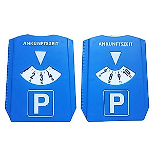 Wakauto Car Windshield Snow Shovel with Time Display Disc Return Time, 2Pcs Plastic Parking Meter with Ice Scraper for Car