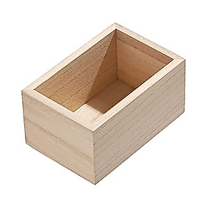 iDesign Renewable Paulownia Wood Collection Drawer Storage Organizer Bin, 3.3" x 5" x 2.5", Natural
