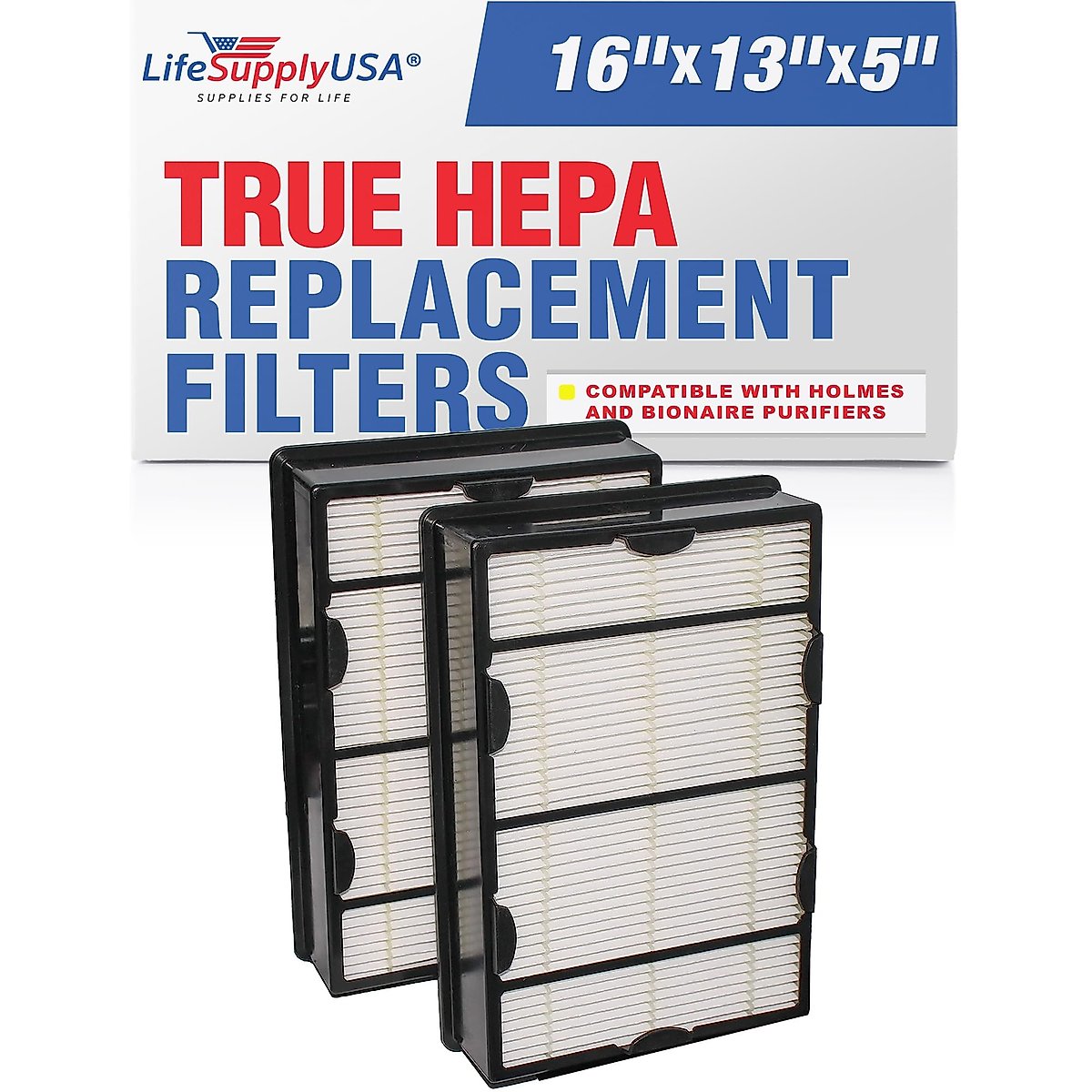 LifeSupplyUSA HEPA Air Filter Compatible with Holmes Compare to Filter Part HRC1, Holmes Part # HAPF600, HAPF600D, HAPF600D-U2 (6-Pack)